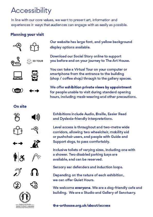 Access for Artists and Visitors - Welcome to The Art House